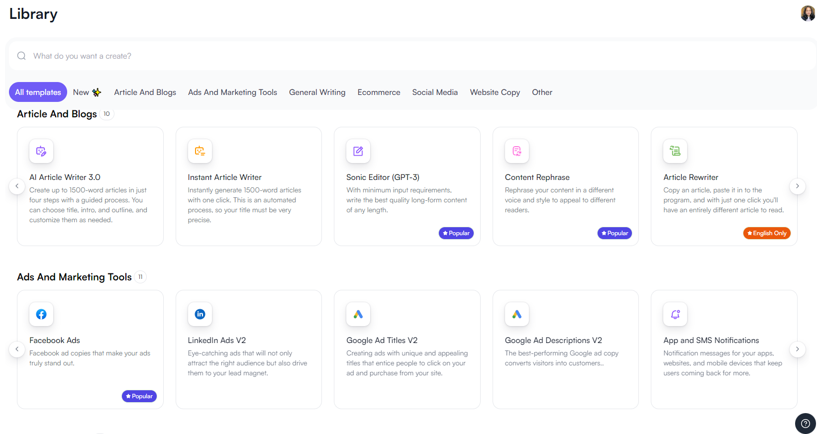 Writesonic | Create High Quality Content In Seconds