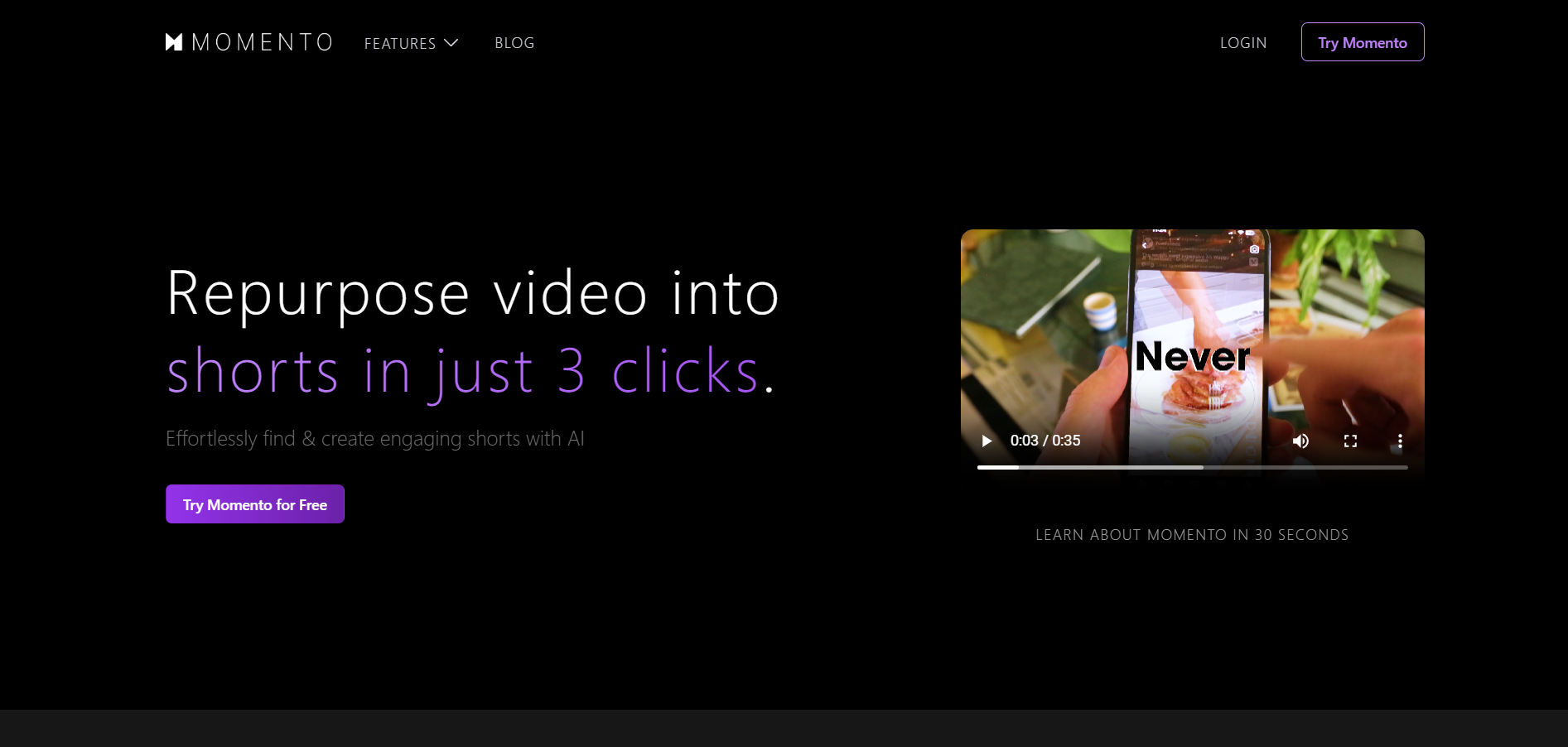 Momento AI Review: Efficient Video Shorts Maker