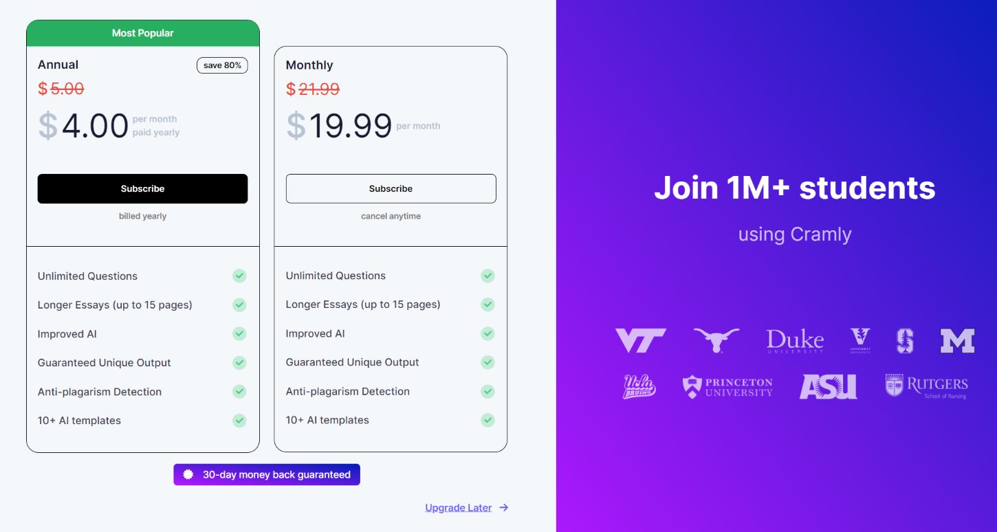 Cramly AI: Best AI Writing Tool For Students And Writers