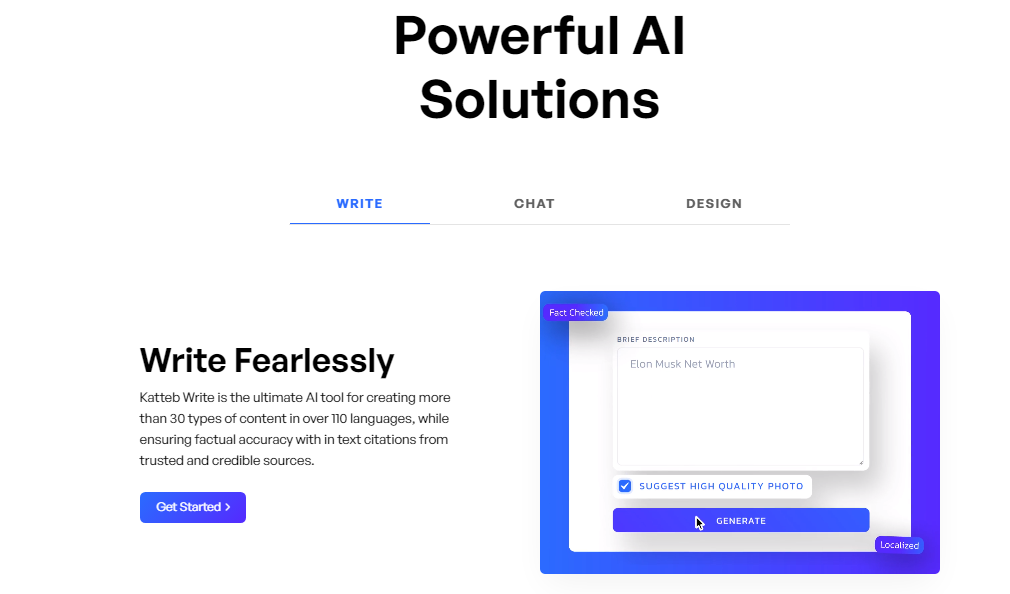 Katteb AI: AI Writer For Fact-Checked Content Generation
