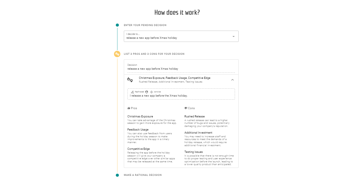 Rationale: A Decision-Making AI Tool For Business