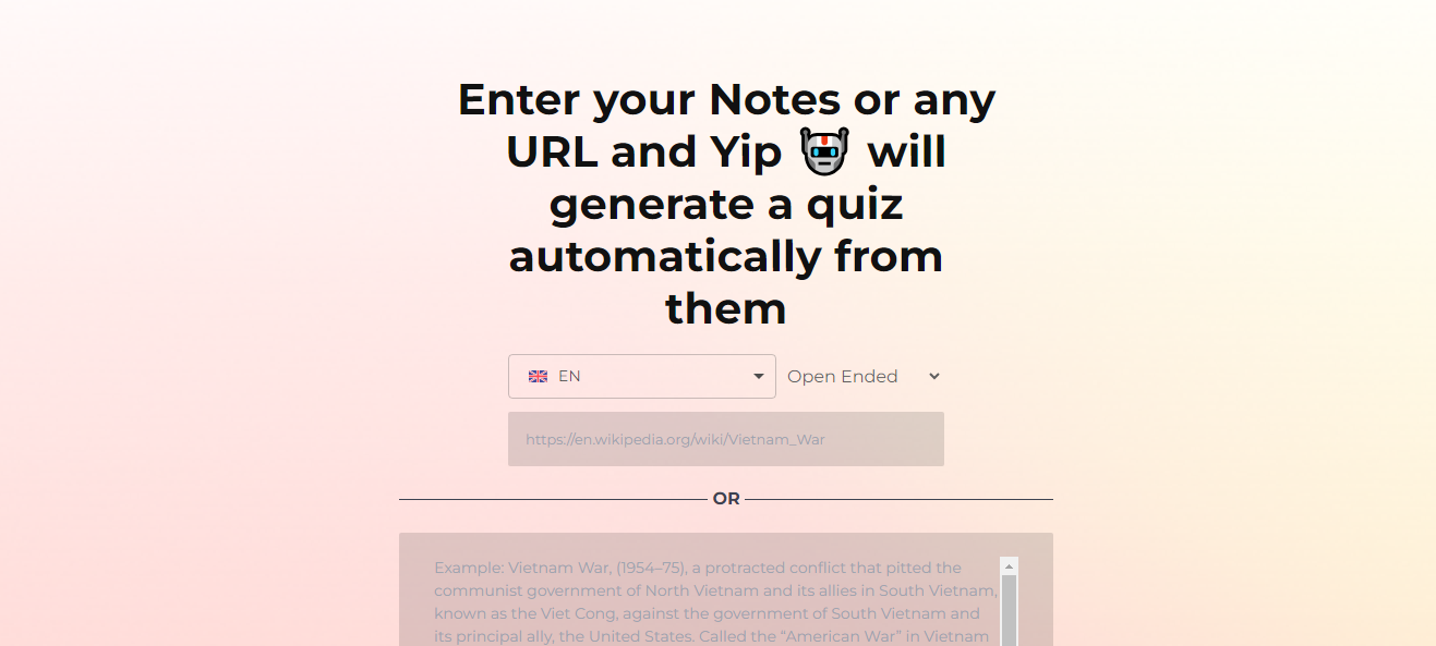 Yippity: AI-Driven Question Creation Tool