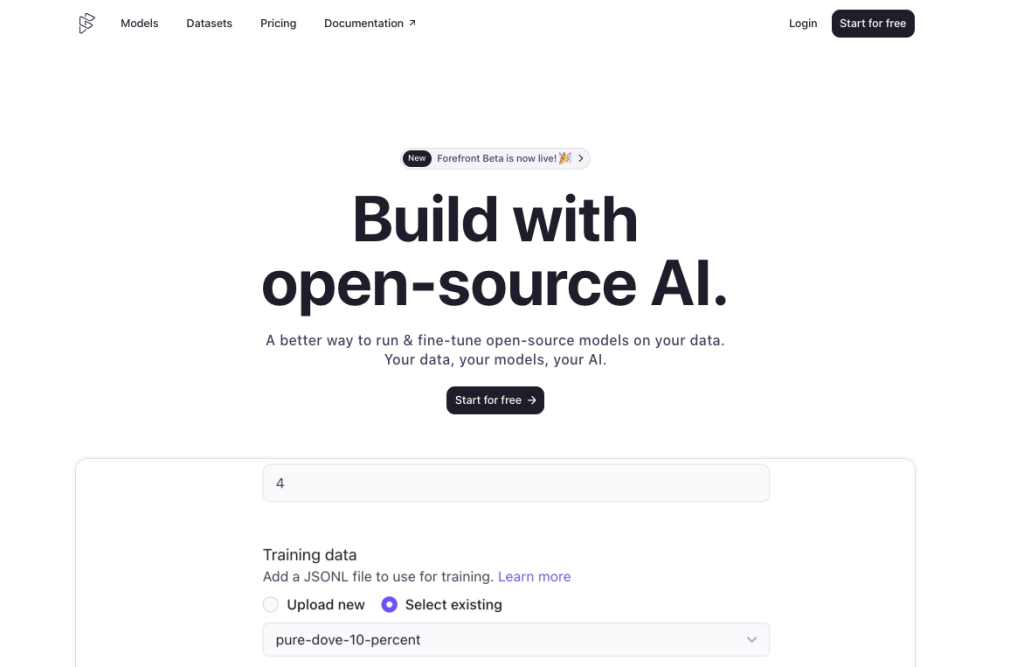 Forefront AI: Open-Source AI Model Fine-Tuning Platform