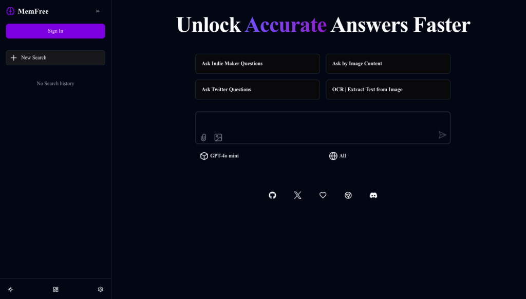 MemFree AI: Search Engine For Web And Personal Data