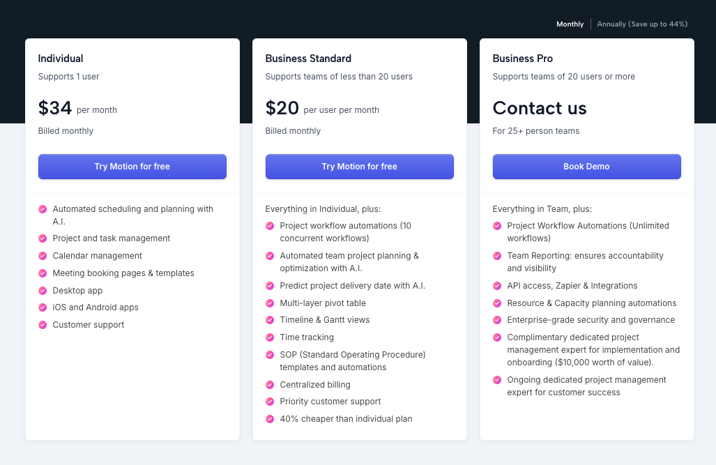 Usemotion: Pricing, Features, And Alternatives | Appscribed
