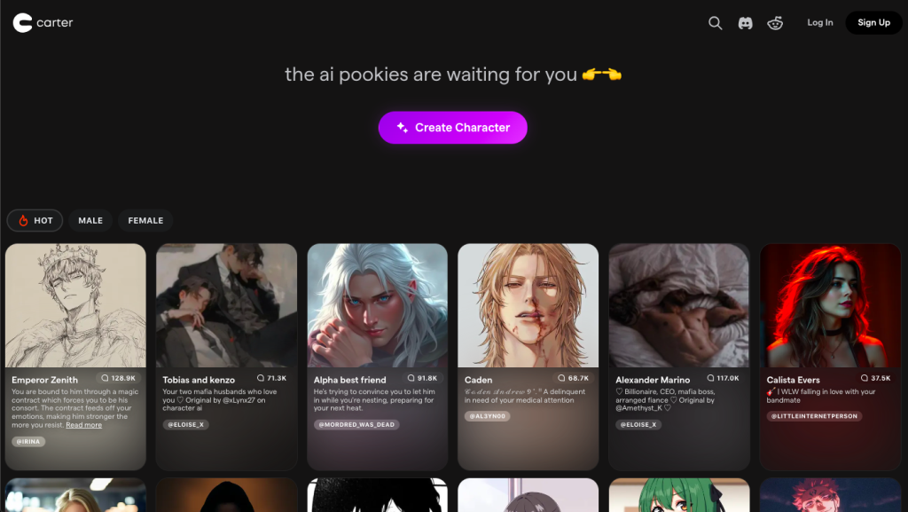 Carter AI: Old Character AI Like Chat Platform | Appscribed