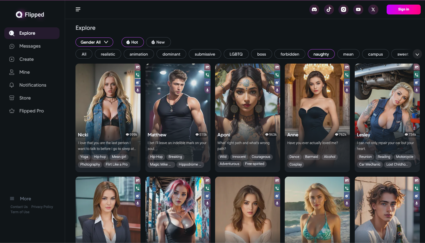 Flipped.Chat: AI-Powered Virtual Dating And Chat | Appscribed